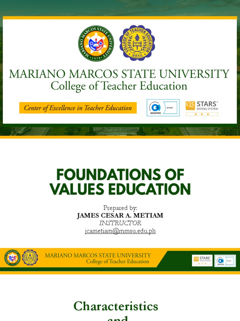 Characteristics and Classifications of Values METIAM JAMES CESAR A ...