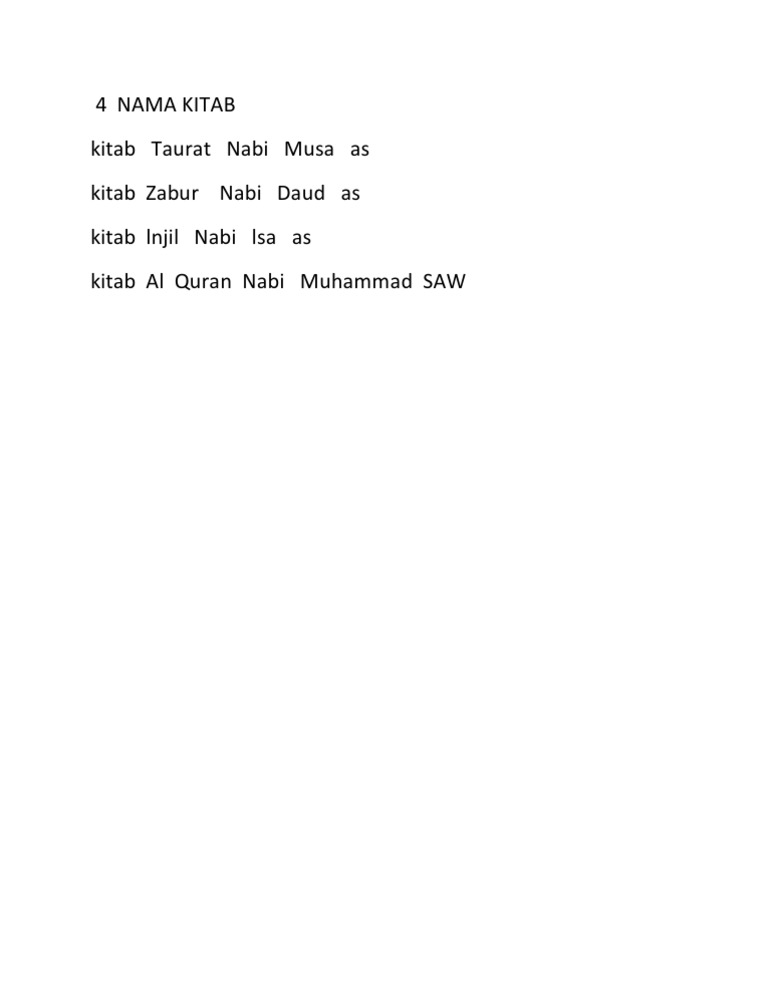 4 Nama Kitab | PDF