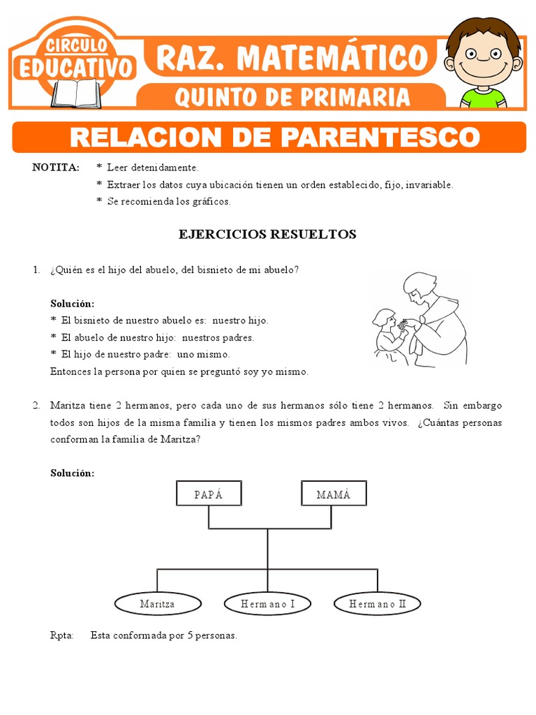 Relacion de Parentesco para Quinto de Primaria | PDF