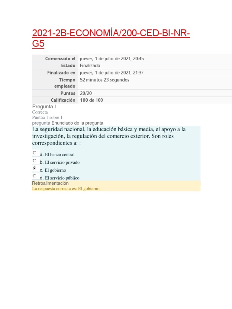 Análisis de un examen de economía: Resultados, preguntas y respuestas | PDF