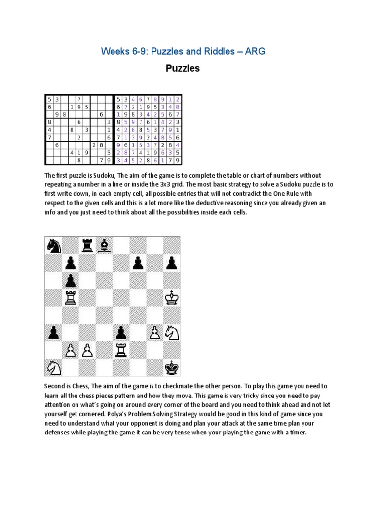 Weeks 6-9 Puzzles and Riddles - ARG | PDF | Home & Garden