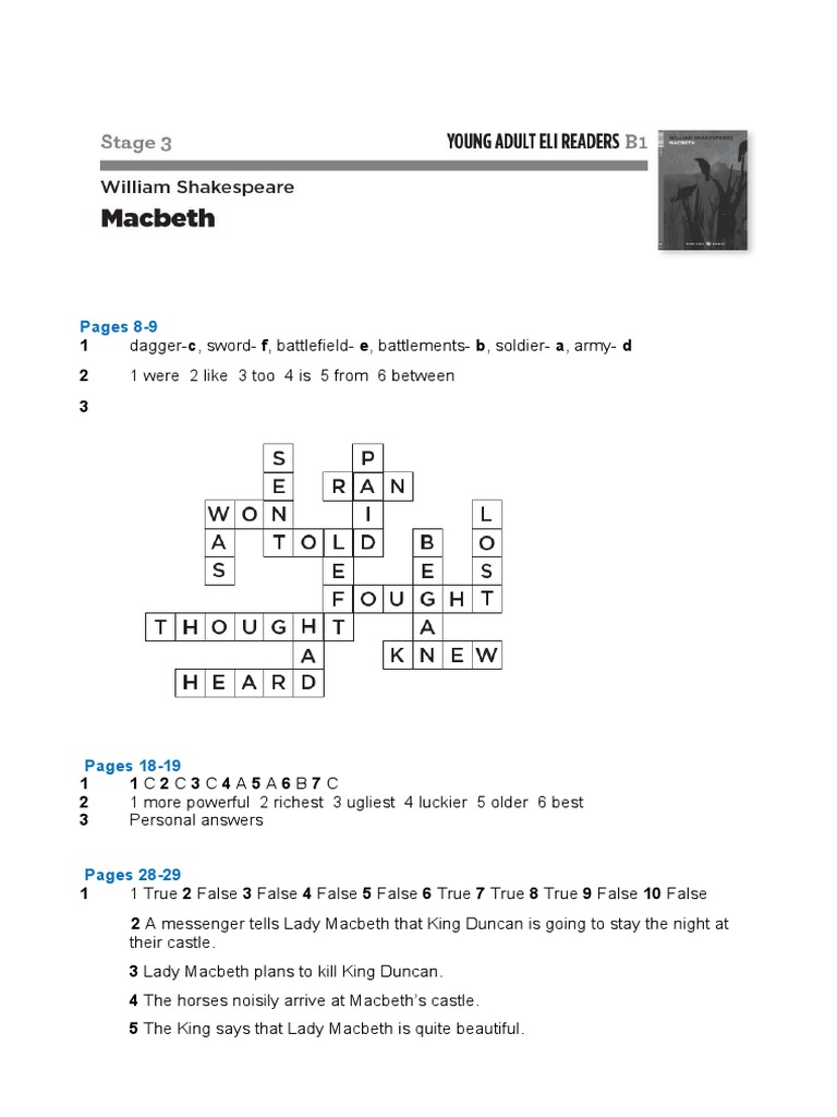Comprehension Assessment: Macbeth Reading Passages | PDF | Macbeth ...