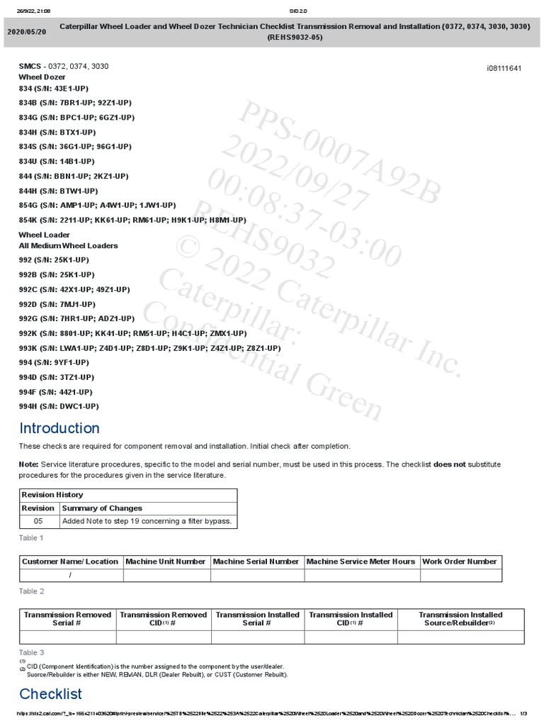 Formato Removal & Installation Transmisión 994H | PDF | Pump | Filtration