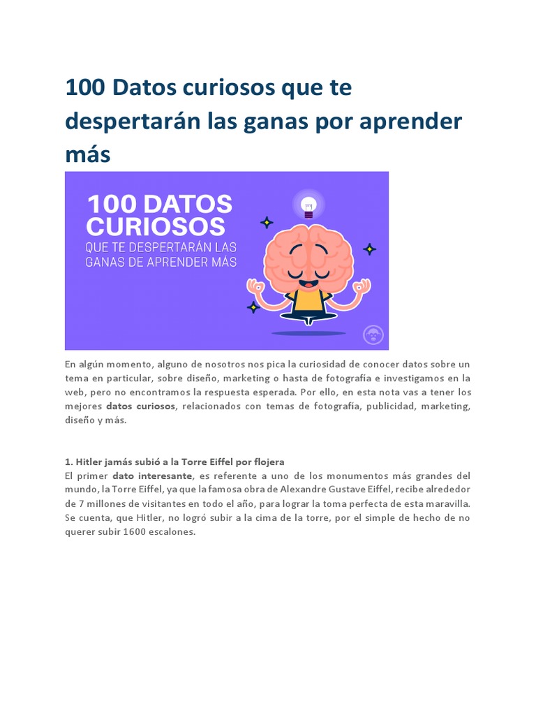 Datos Curiosos para Mentes Inquietas | PDF | Facebook | Apple Inc.