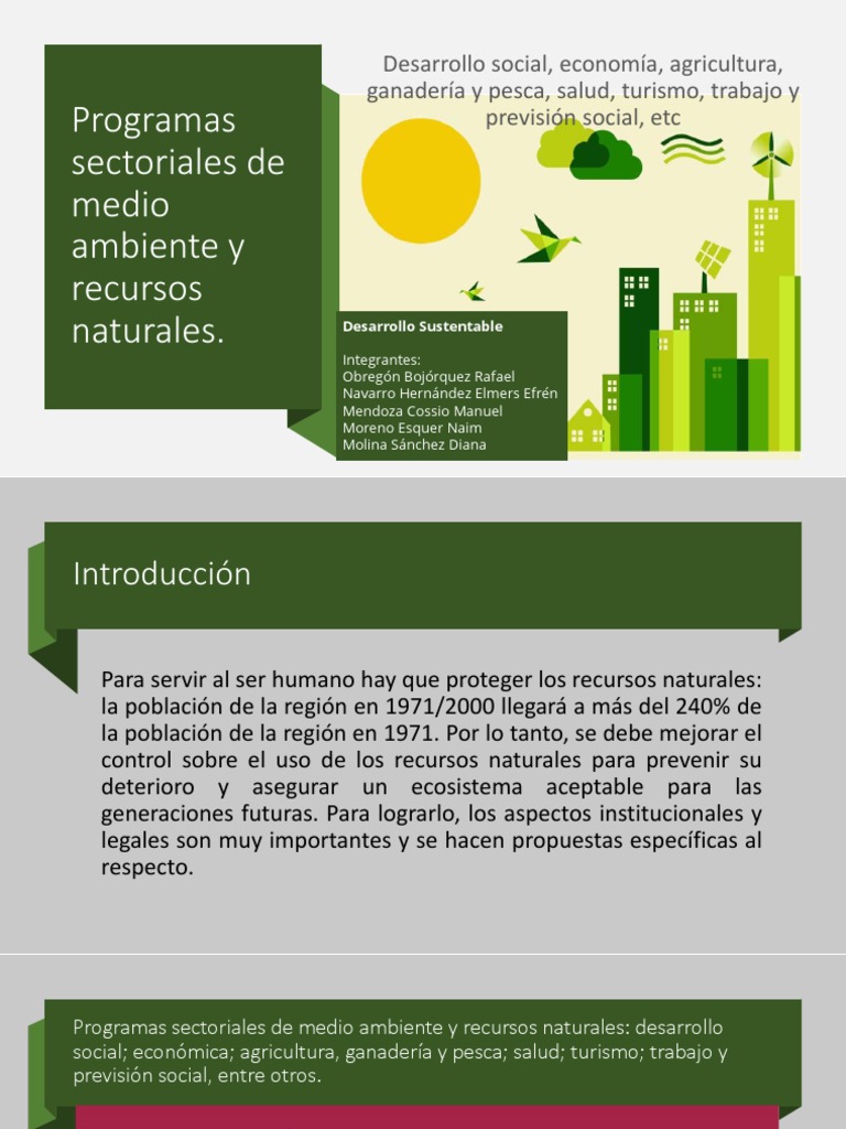 Programas Sectoriales de Medio Ambiente y Recursos Naturales EQ.3 | PDF | Turismo | Sustentabilidad