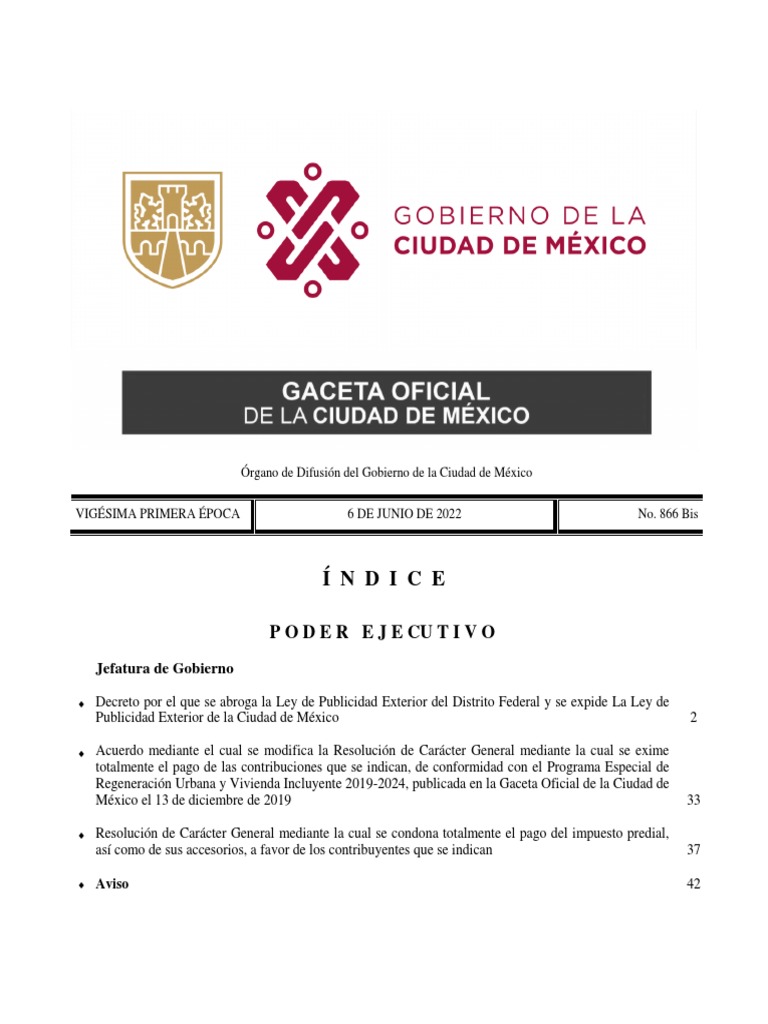 Gaceta Oficial CDMX 6 Junio | PDF | México | Impuestos