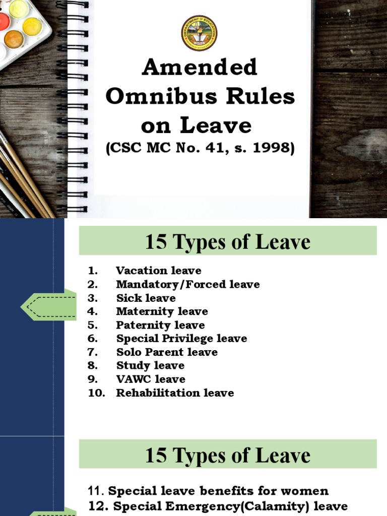 Omnibus Leave Rules for Government Employees | PDF | Parental Leave ...