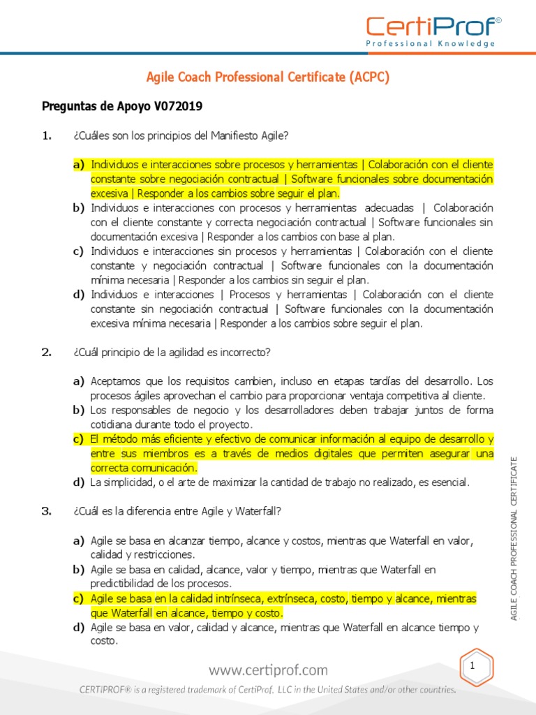 Preguntas de Apoyo ACPC | PDF | Scrum (desarrollo de software) | Software