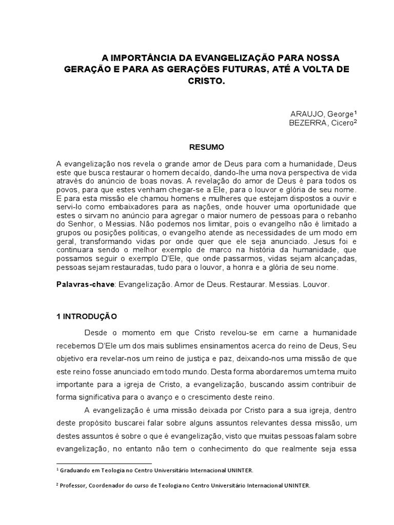 Tcc-George Carvalho Araujo Ru 1352896 | PDF | Jesus | Amor