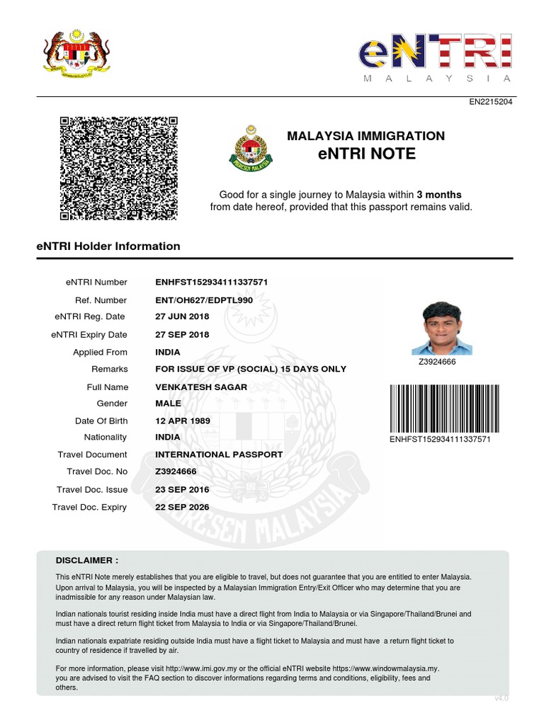 Malaysia Entry Guide for Indian Tourists | PDF | Passport | Cultural ...