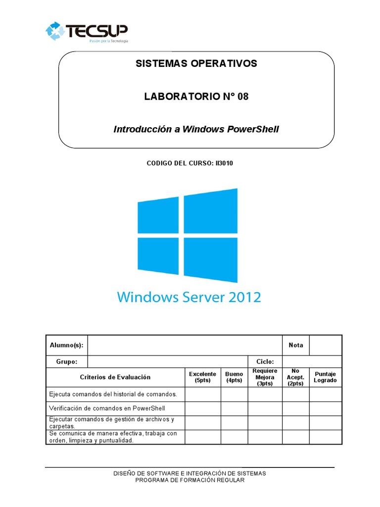 Lab 08 - Introducción A Windows PowerShell 2022 | Descargar gratis PDF | Archivo de computadora ...