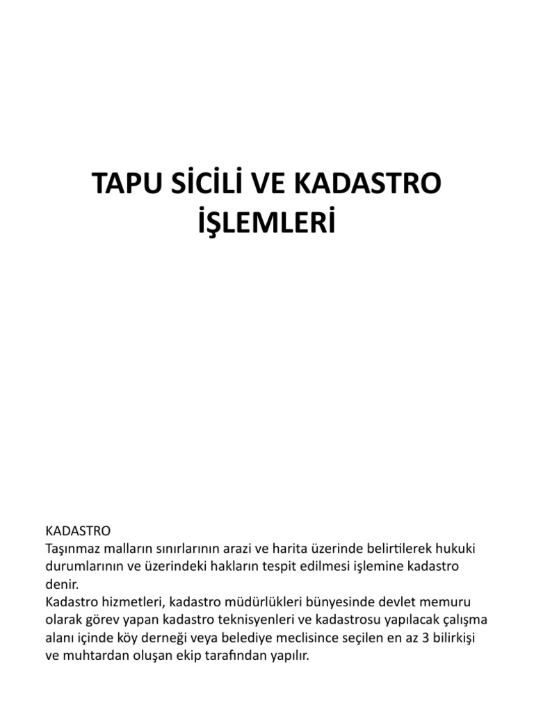 Tapu Kadastro | PDF
