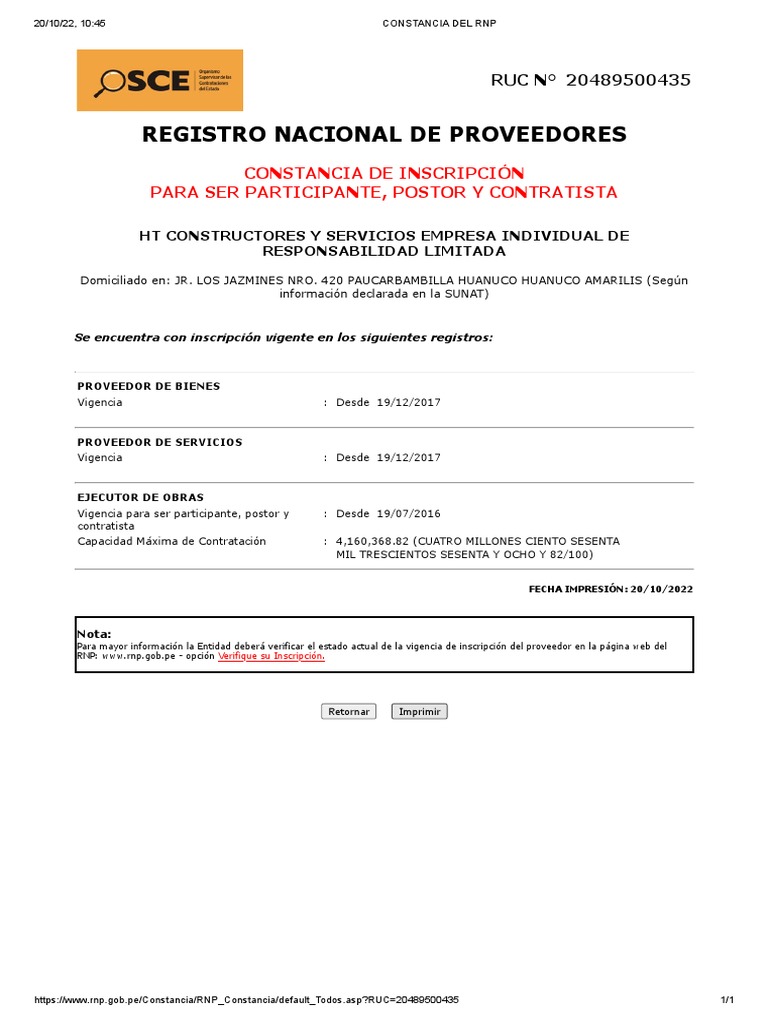 Constancia Del RNP | PDF