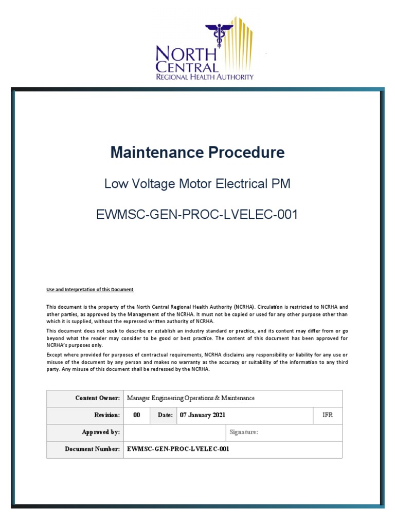 NCRHA Low Voltage Motor PM | PDF | Electric Motor | Relay
