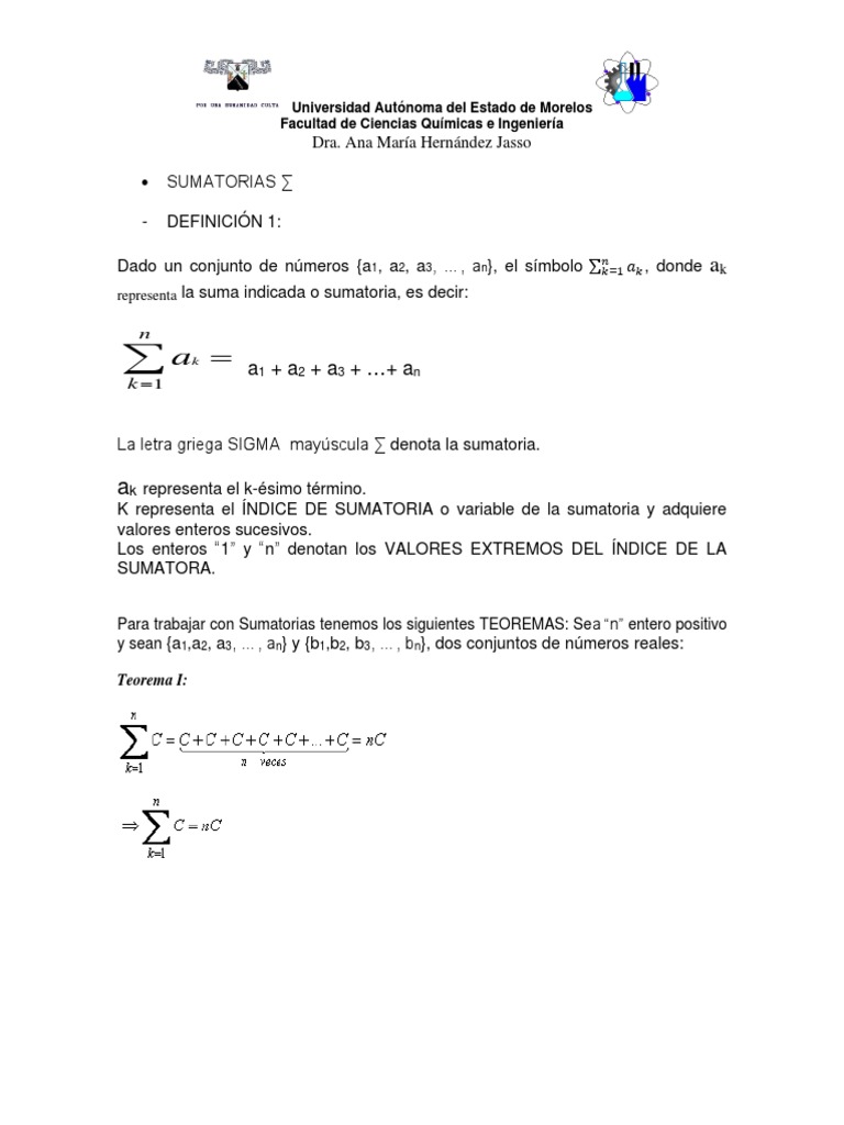 3 Sumatorias y Ejercicios | Descargar gratis PDF | Suma | Conceptos matemáticos