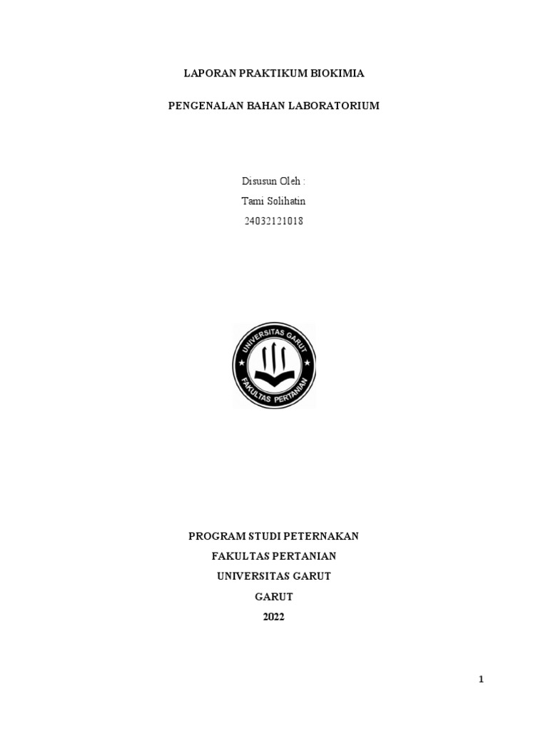 Laporan Praktikum Biokimia 2 | PDF | Sains & Matematika