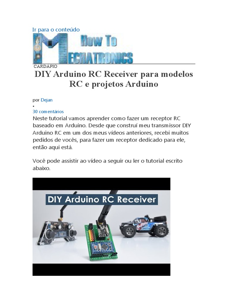 Arduino RC Receiver para Modelos RC | PDF | Rede elétrica | Bens manufaturados