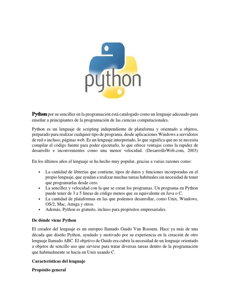 1 Conceptos Python Pdf Lenguaje De Programación Python Lenguaje 