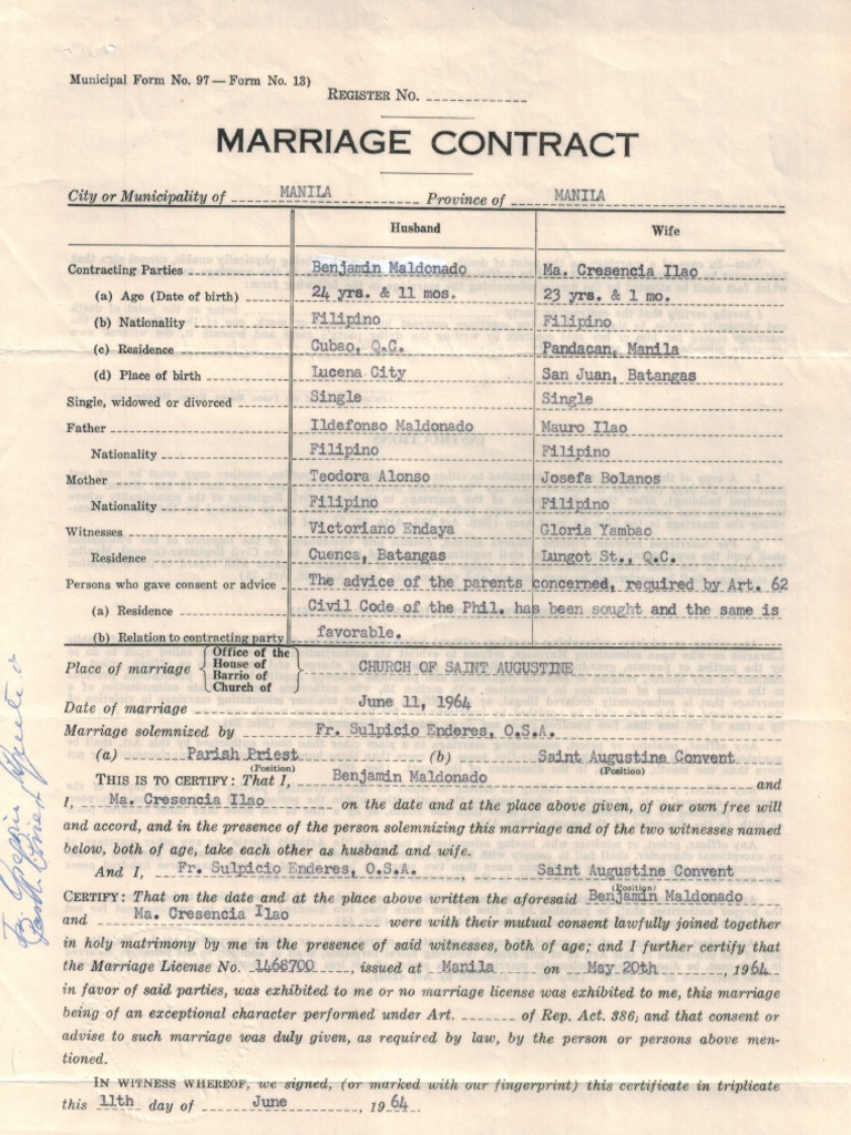 Marriage Contract | PDF