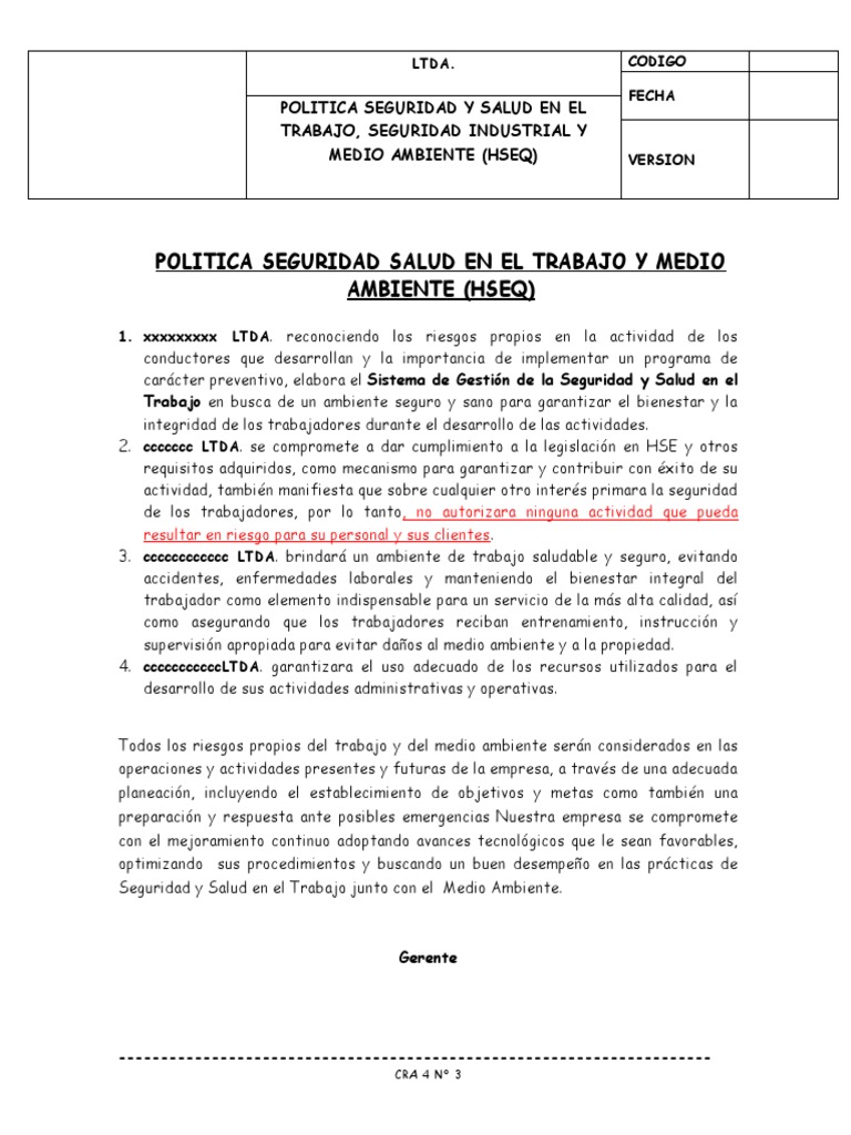 Politica Hse | PDF | Valores | Business