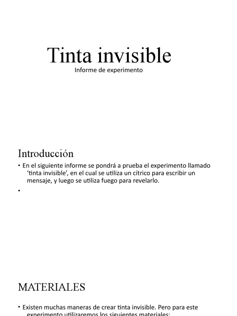 Tinta Invisible | PDF