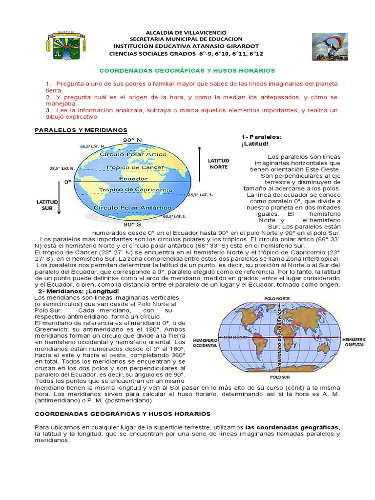 Guía de 6° Coordenadas Geograficas Sociales Milena Ospina.2022 | PDF ...