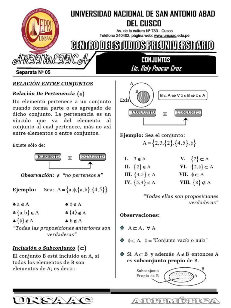 CONJUNTOS | PDF | Conjunto (Matemáticas) | infinito