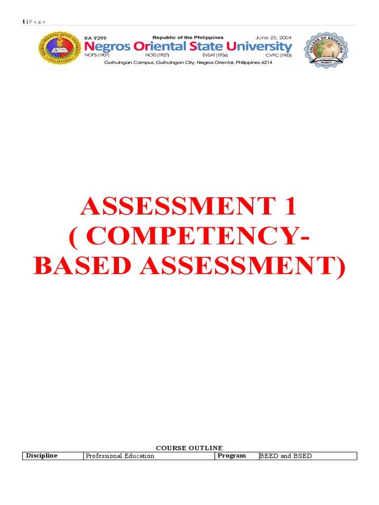 Competency-Based Assessment Course Outline | PDF | Educational Assessment | Rubric (Academic)