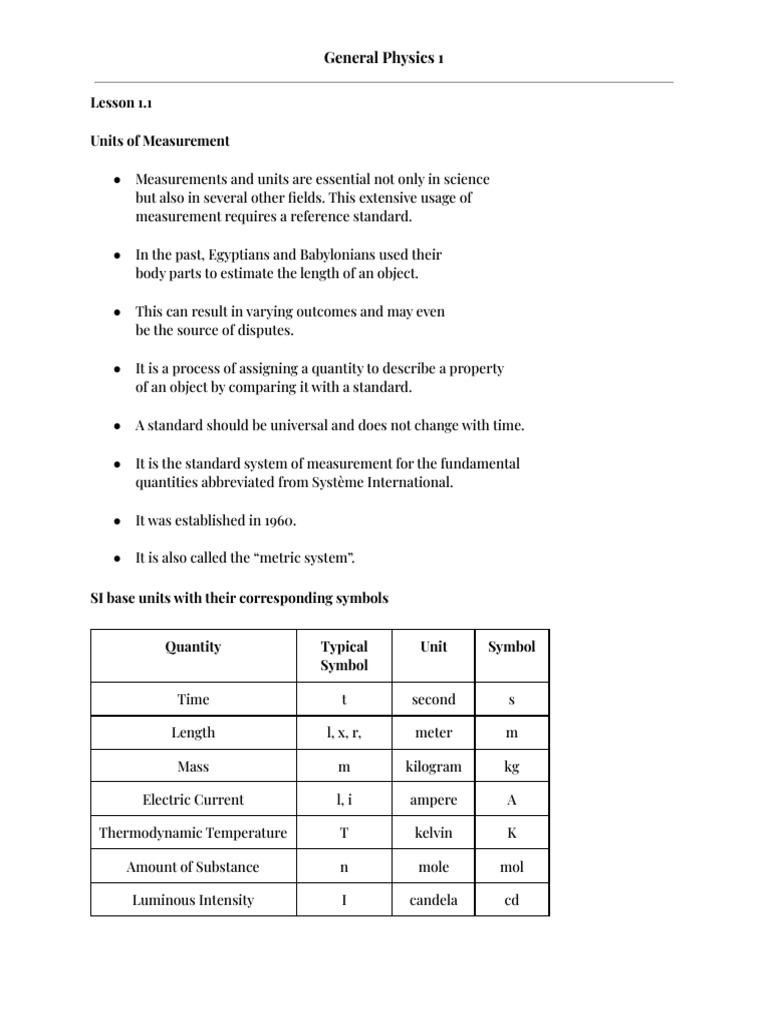 General Physics 1 (Notes) | Download Free PDF | Observational Error ...
