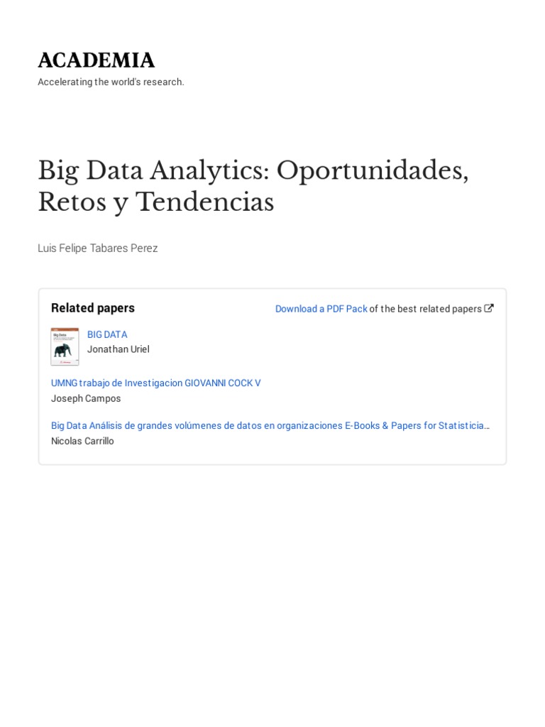 Tabares Hernandez 2014-Big Data Analytics FINAL-with-cover-page-v2 | PDF | Computación en la ...