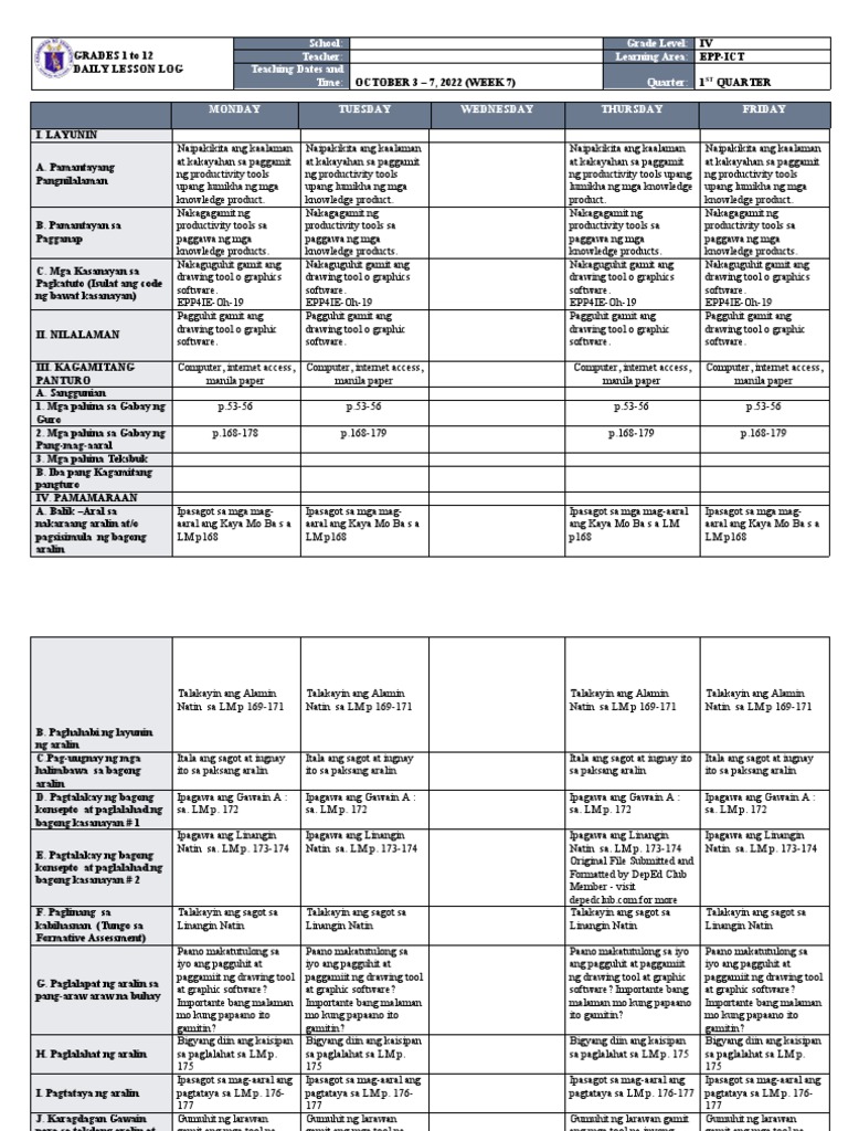DLL - Epp-Ict 4 - Q1 - W7 | PDF