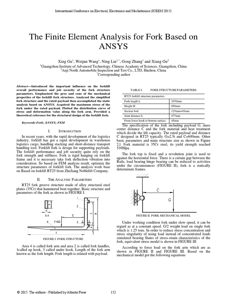 The Finite Element Analysis For Fork Based On ANSYS | PDF | Deformation ...