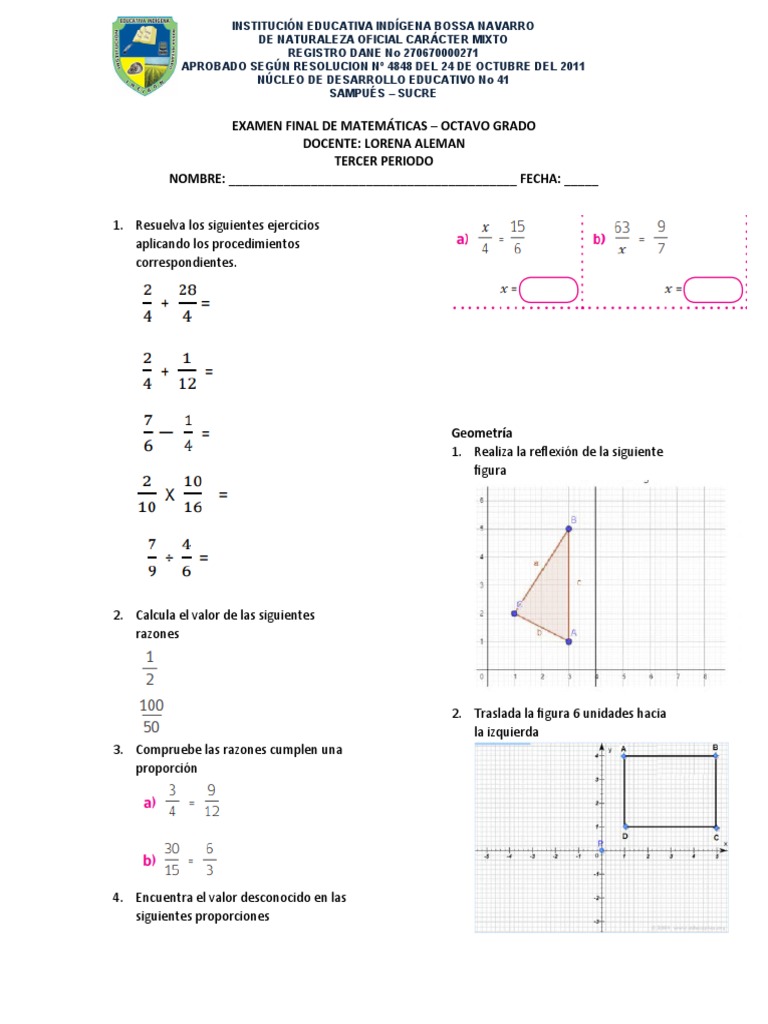 Examen Final de Matemática 81 | PDF
