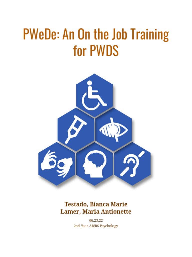 PWeDe - An On The Job Training For PWDs | PDF | Disability | Accessibility
