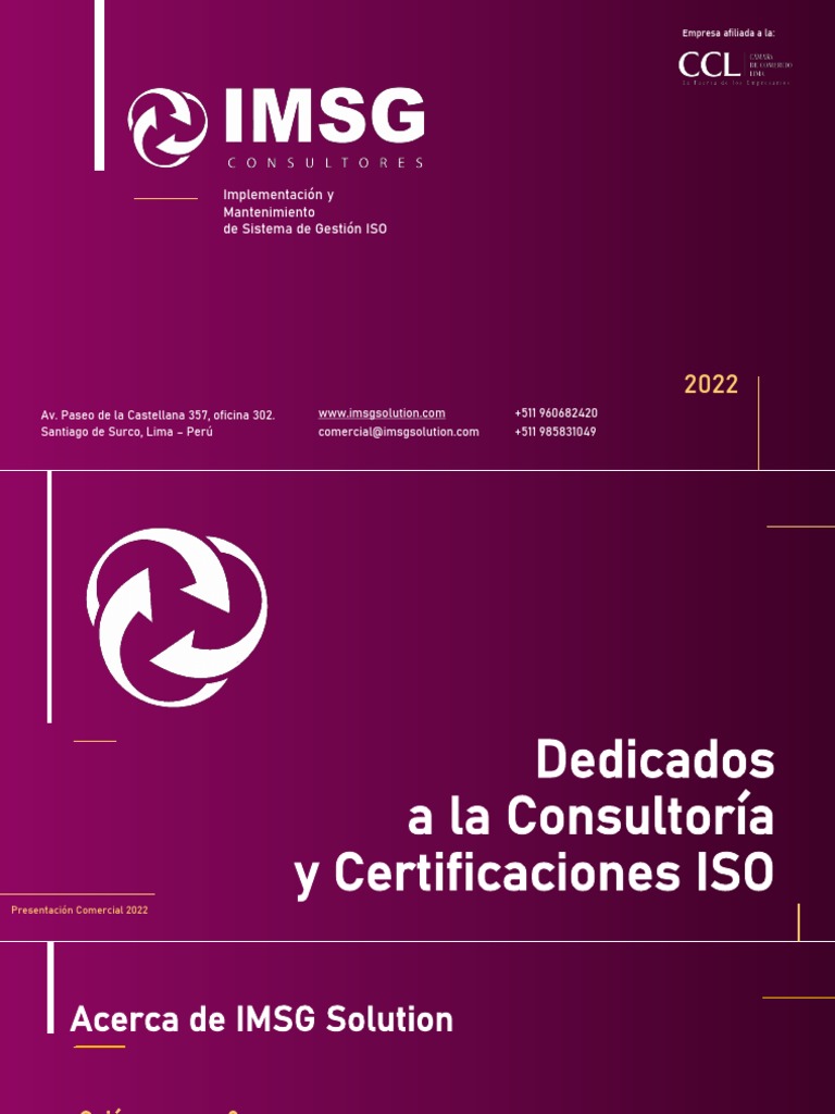 Presentación Comercial IMSG 2022 v2 | PDF | Business | Auditoría