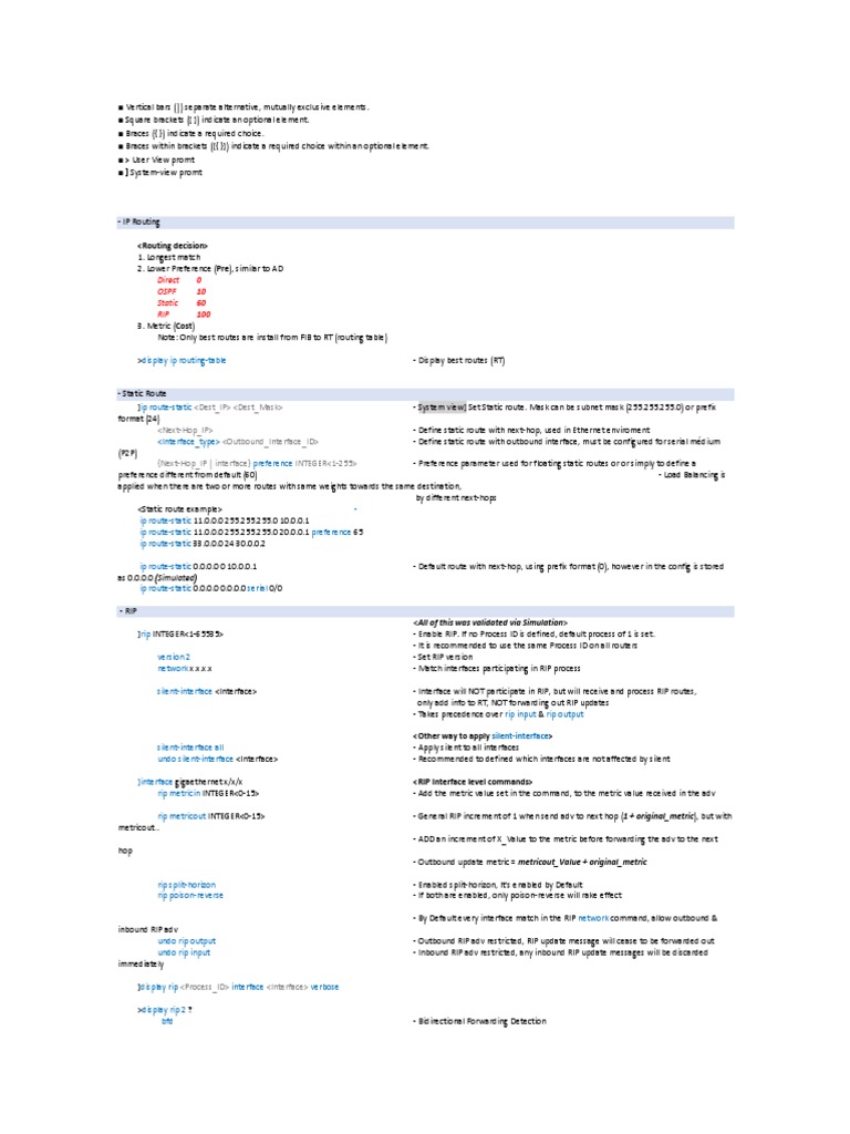 Huawei Certification Note Commands 003 | PDF | Computer Engineering | Computer Architecture