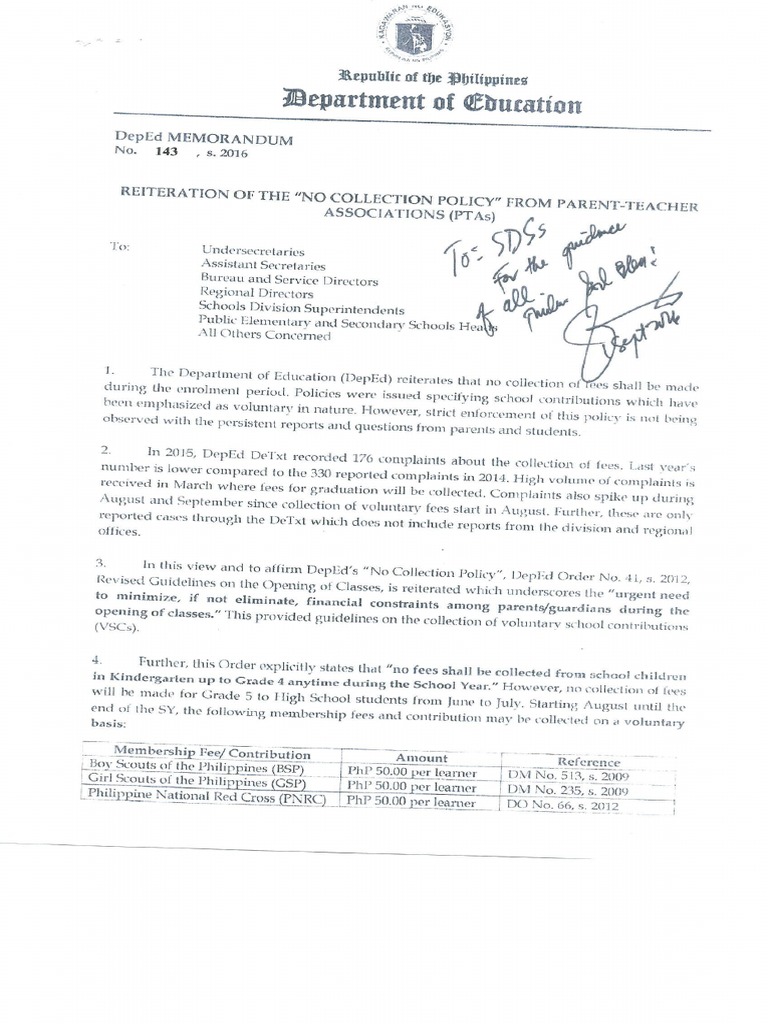 DepEd Memo 143 | PDF