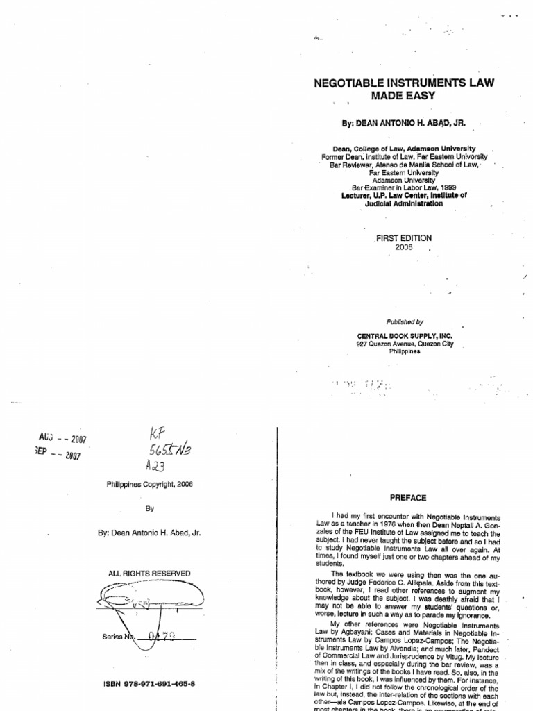 (Abad) Nego Made Easy | PDF | Negotiable Instrument | Document