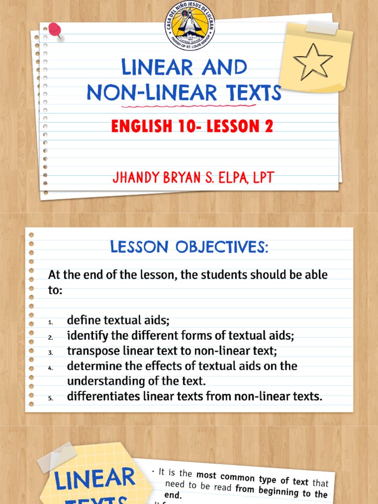 LESSON 2 - Linear and Non-Linear Text | PDF | Chart | Learning