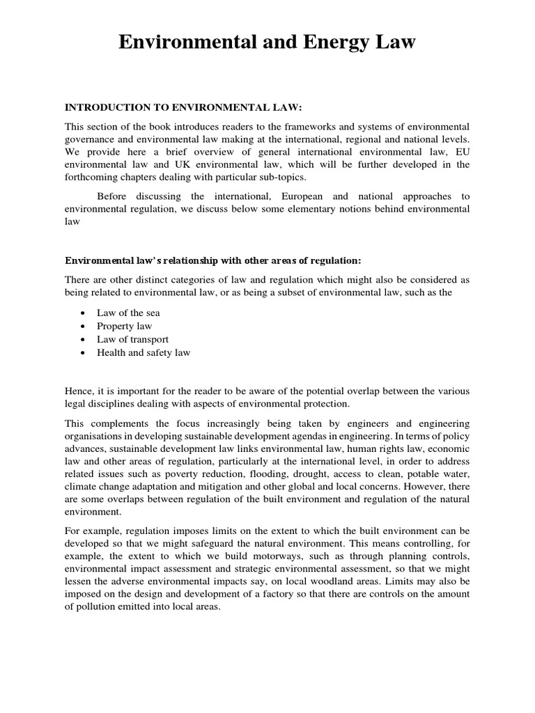 Environmental Law Un1 | PDF