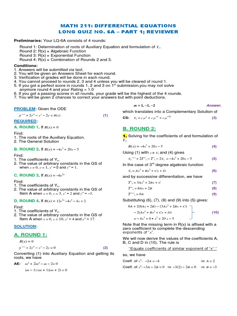 LQ-6A Reviewer Final | PDF | Applied Mathematics | Mathematical Relations