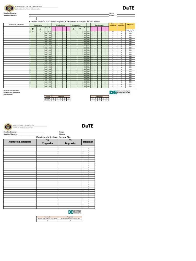 Tabulacion Pre Pos Prueba | PDF | Matemáticas