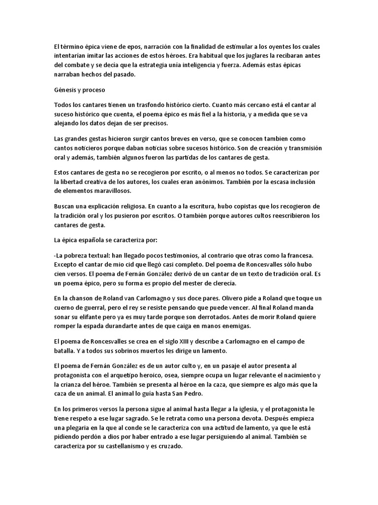 Tema 2 La Épica Medieval | PDF | Poesía épica