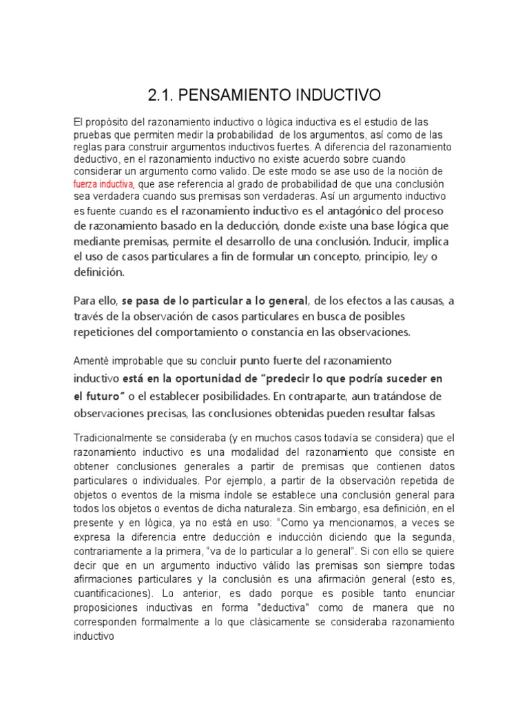 Rasonamiento Inductivo | PDF | Razonamiento inductivo | Argumento