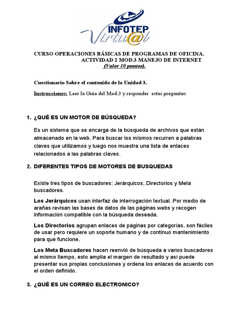 Actividad 2 Mod.3 Manejo de Internet | PDF