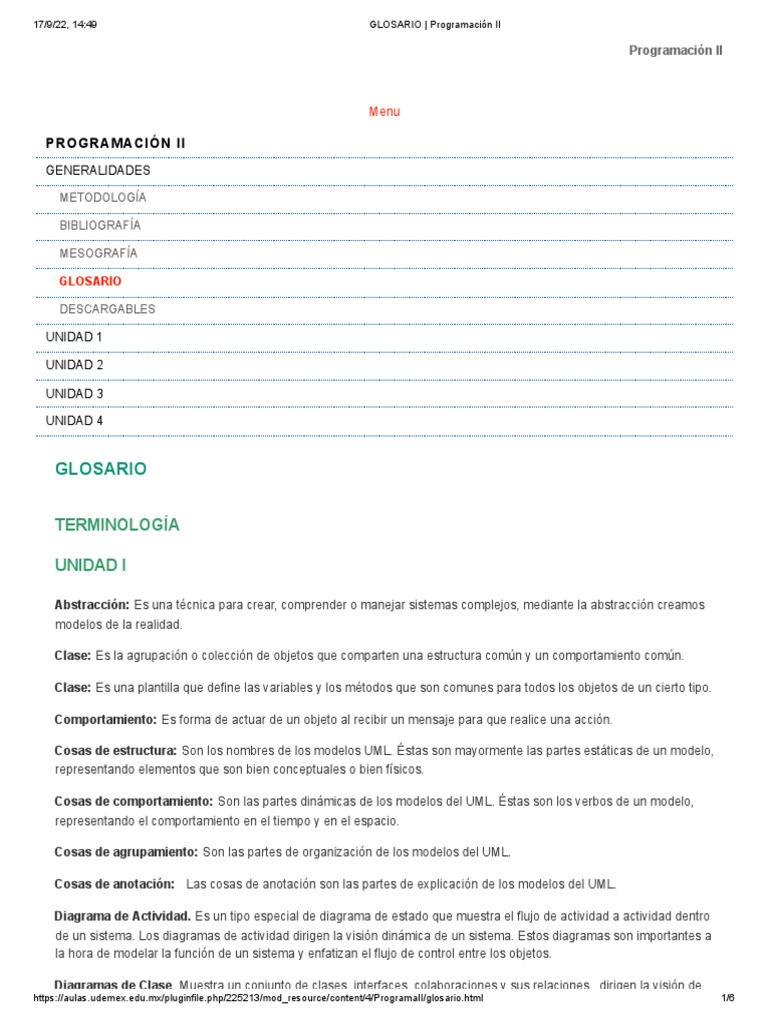 Glosario - Programación II | Descargar gratis PDF | Objeto (informática ...