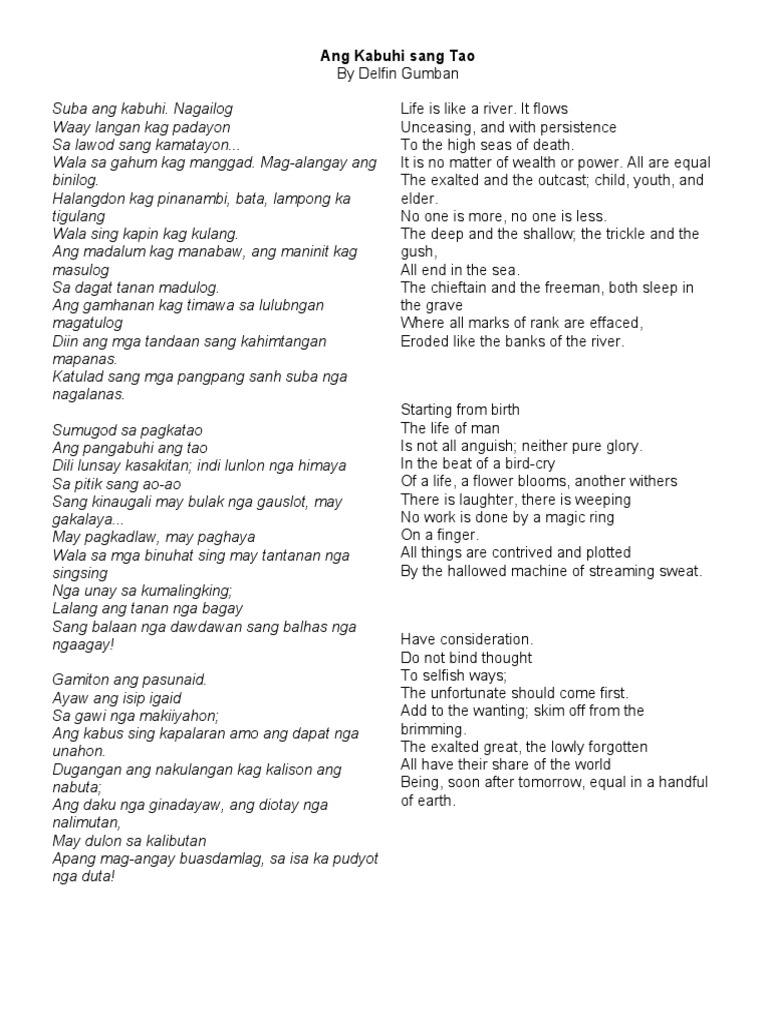 Ang Kabuhi Sang Tao | PDF