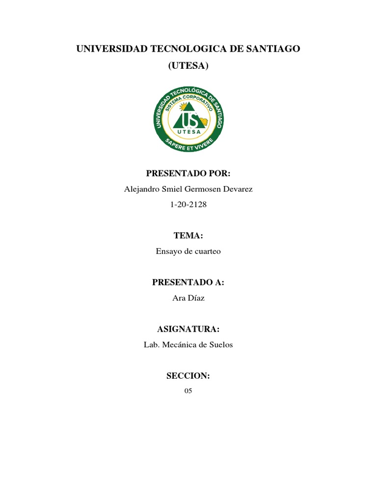 Ensayo de Cuarteo | PDF