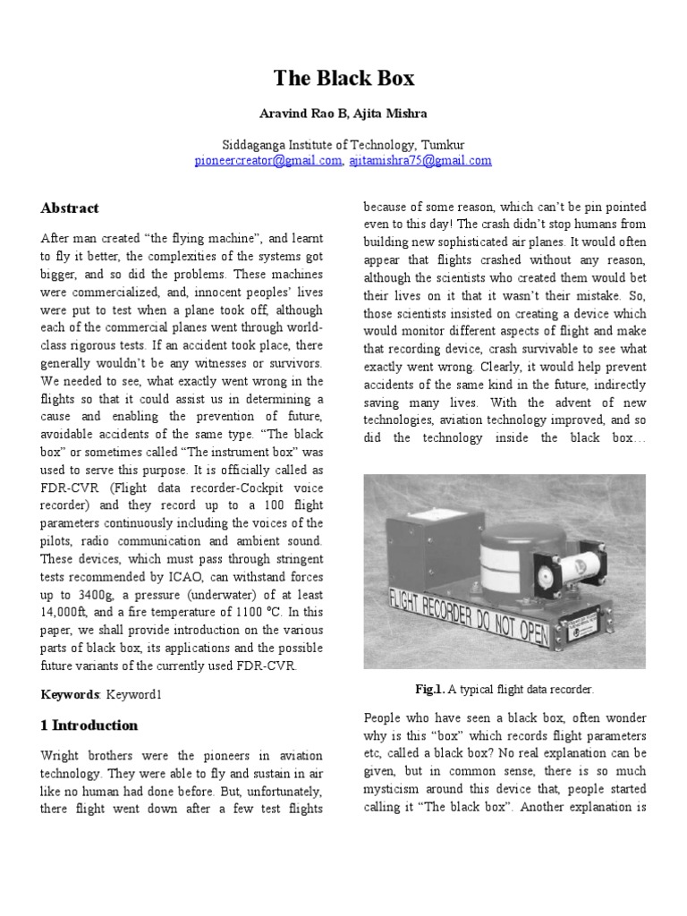 Black Box | PDF | Flight Recorder | Aviation Accidents And Incidents