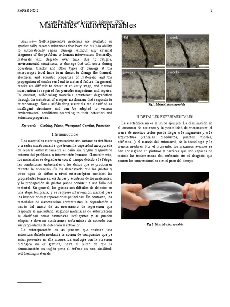Paper Material Autorreparables | PDF | Polímeros | Fatiga (material)